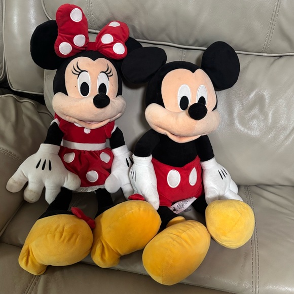 Disney | Toys | Disney Mickey And Minnie Plush Duo Black Red Yellow ...
